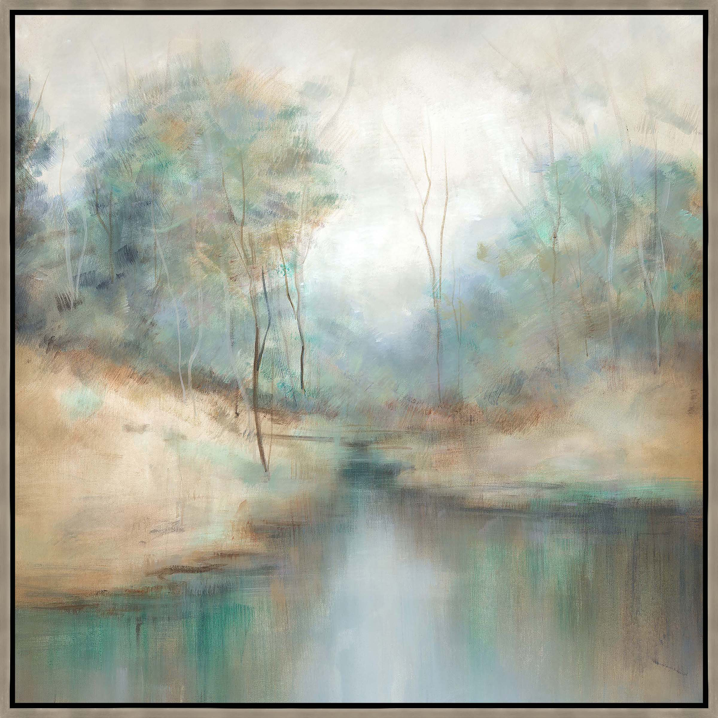 Chelsea Art Studio River Haze II by D'Alessandro Léon - Floater Frame Painting on Canvas | Wayfair